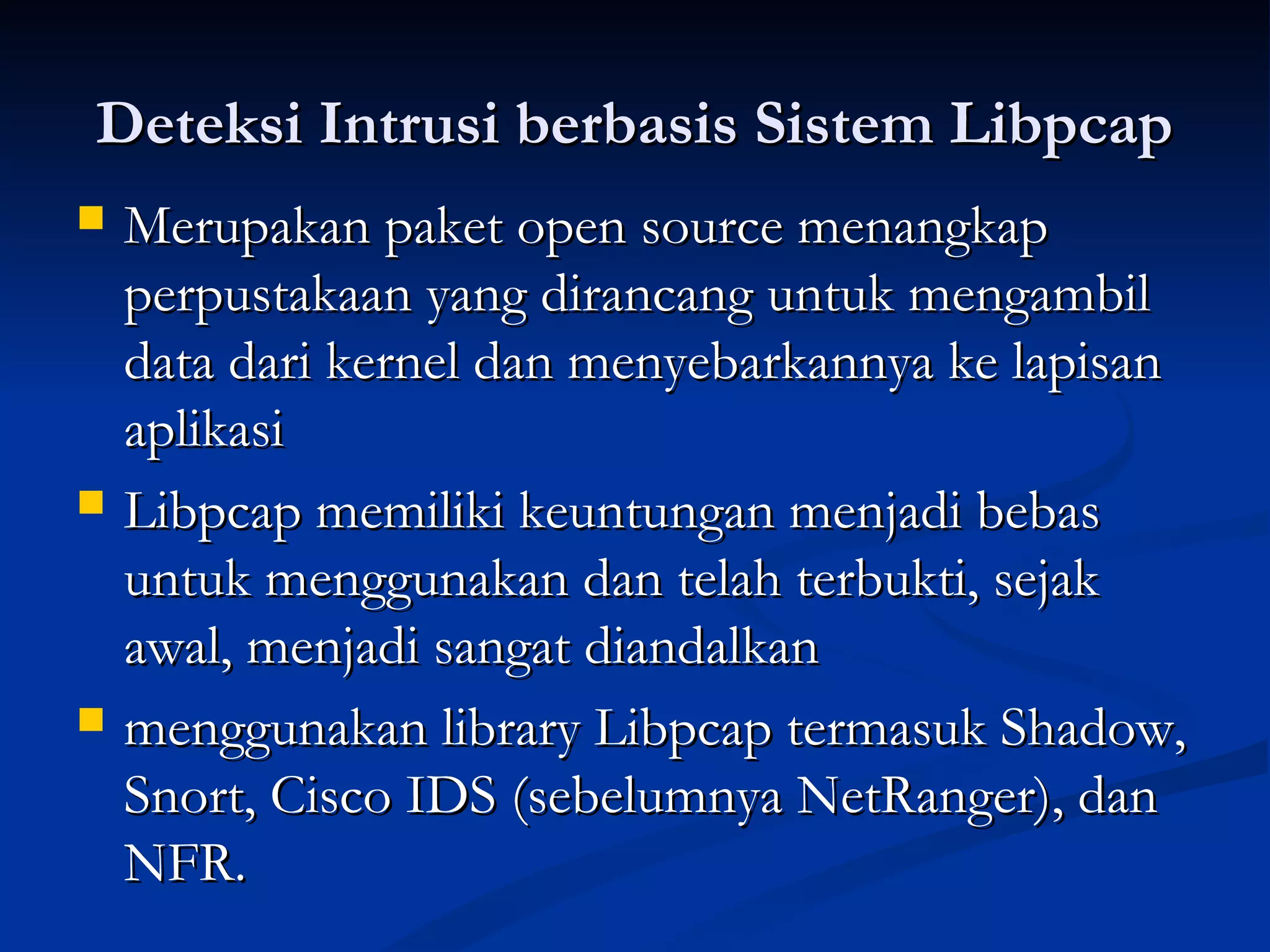 Sistem deteksi intrusion berbasis jaringan | PPT