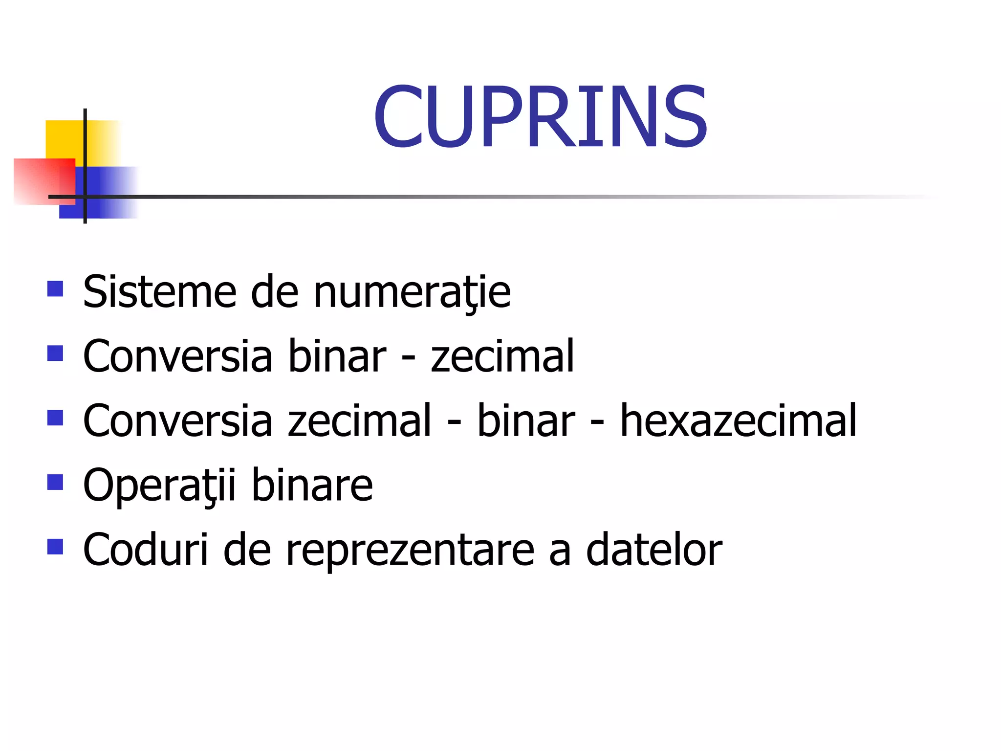 Sisteme de numeratie calculatoare | PPT