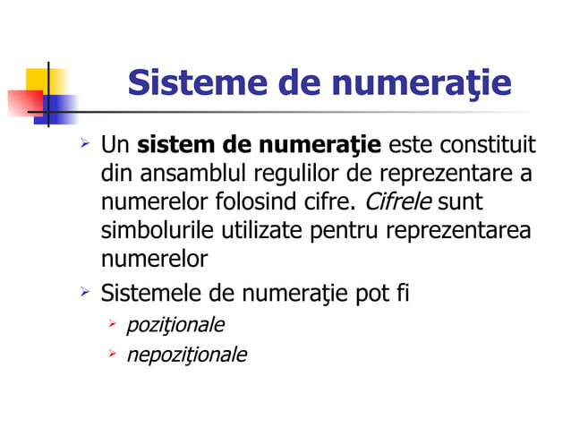 Sisteme de numeratie calculatoare | PPT