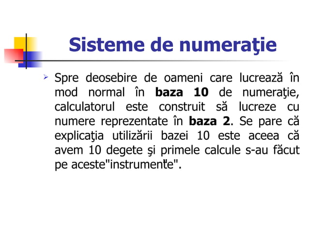 Sisteme de numeratie calculatoare | PPT