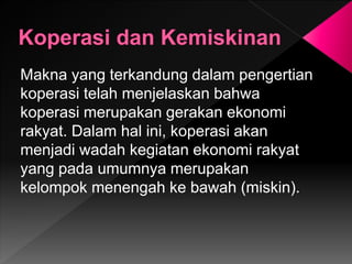 Sistem ekonomi koperasi sebagai solusi masalah perekonomian indonesia | PPTX