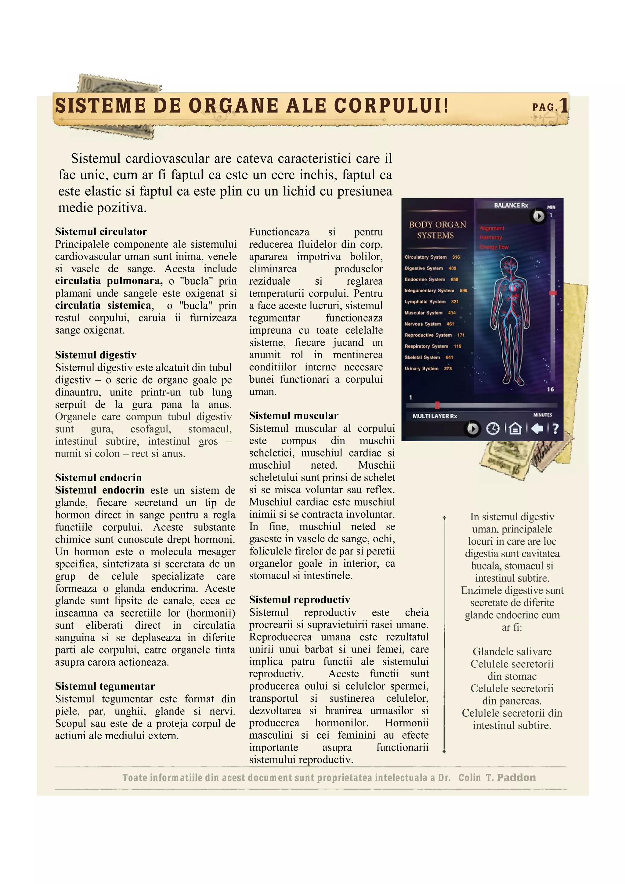 Sistemele organelor-corpului | PDF