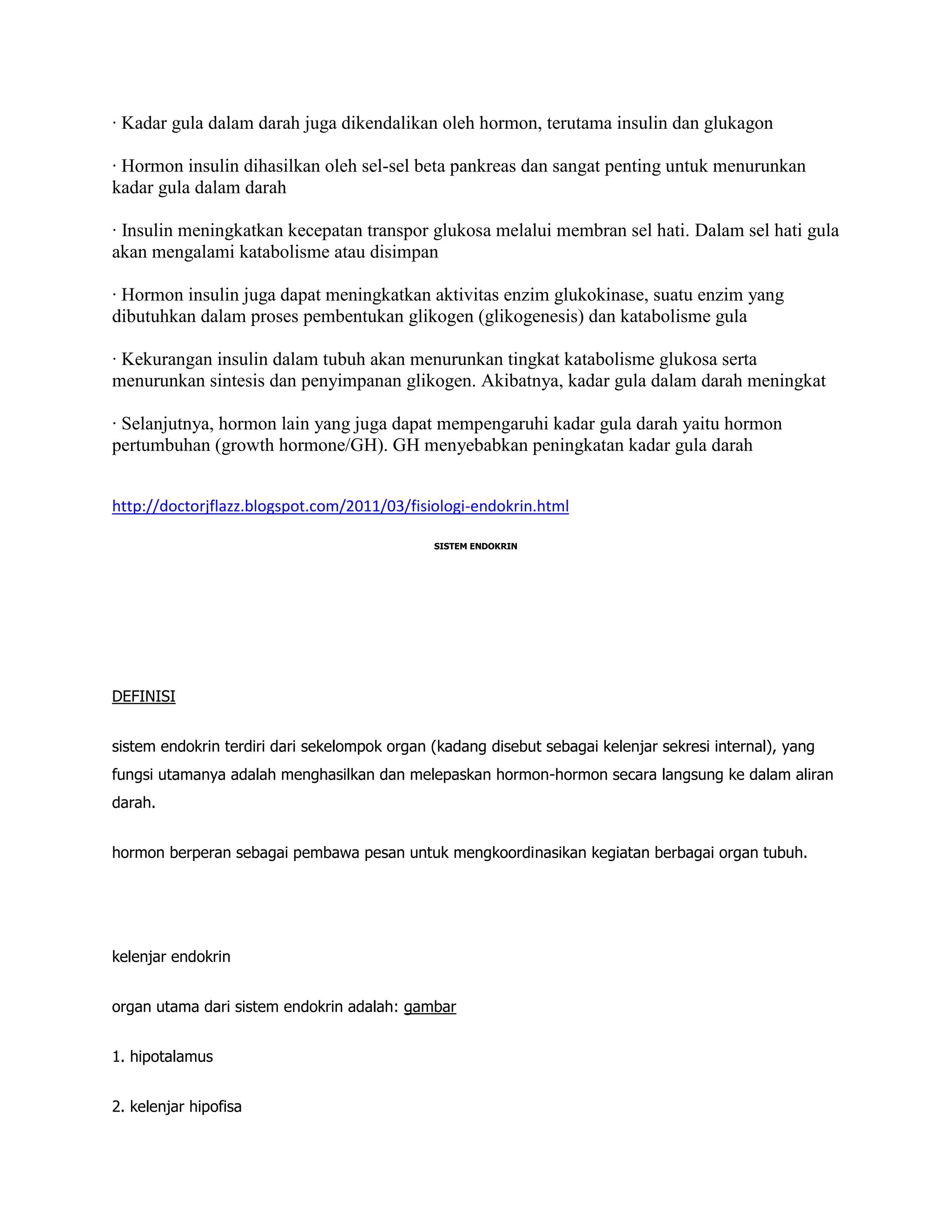 Sistem Endokrin Adalah Sistem Kontrol Kelenjar Tanpa Saluran Pdf 