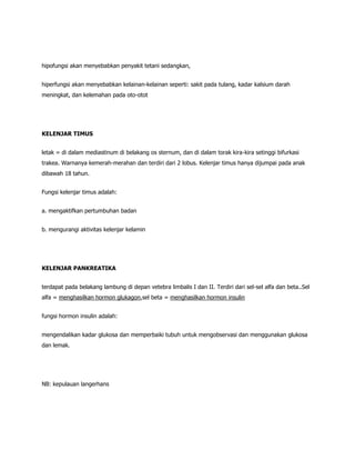 Sistem endokrin adalah sistem kontrol kelenjar tanpa saluran | DOCX