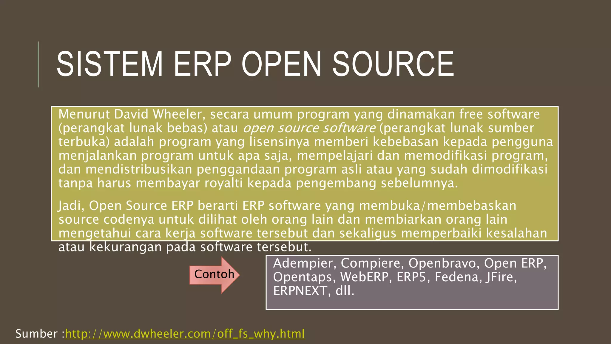 ERP proprietary dan open source | PPTX