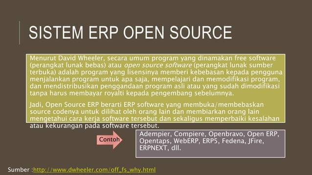 ERP proprietary dan open source | PPTX