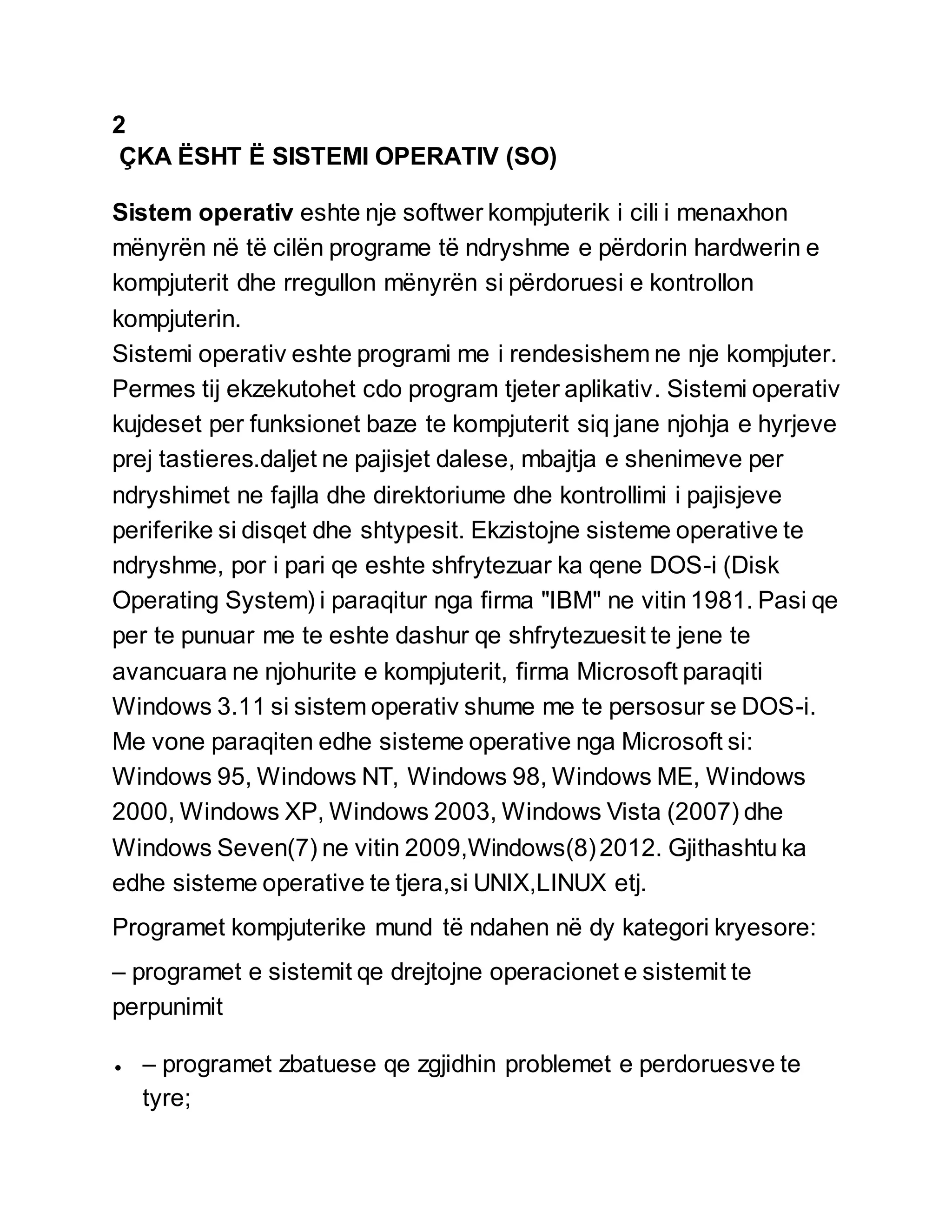 Sistemet operative so | DOCX