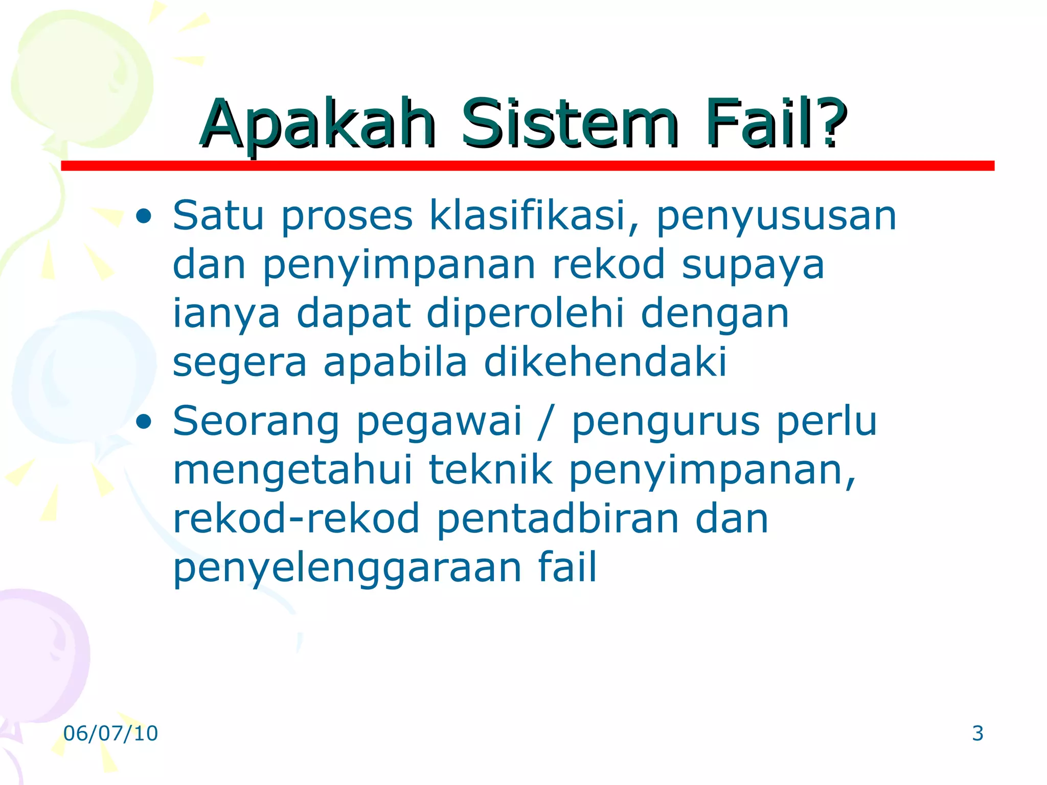 Sistem fail dan surat menyurat ipik | PPT