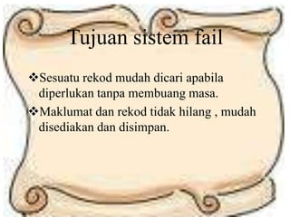 Sistem fail dan surat menyurat waj3108 | PPTX