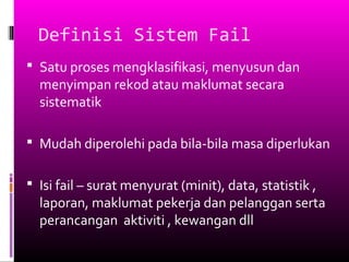 Sistem fail pusat sumber sekolah | PPT