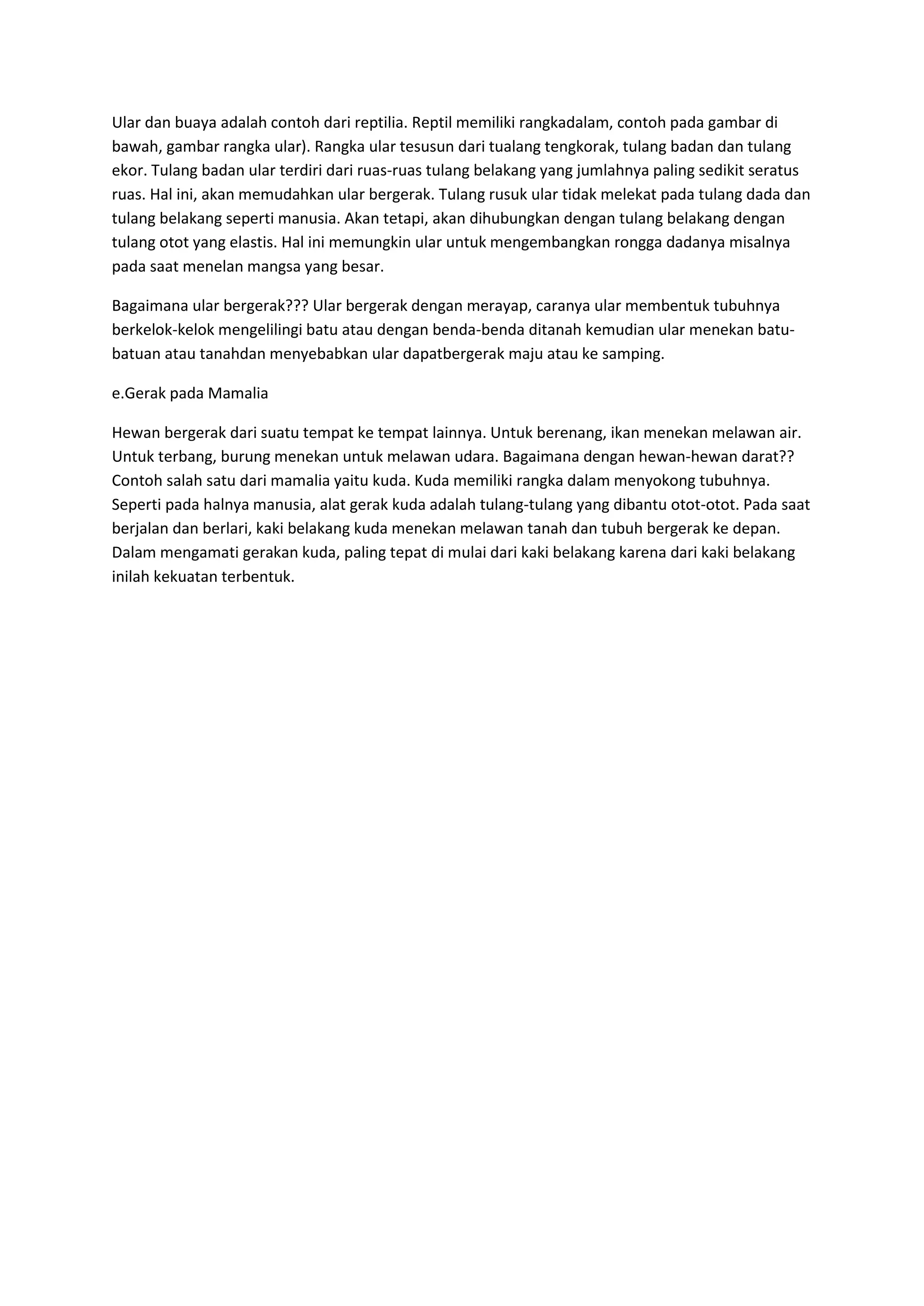 Sistem gerak hewan | DOCX