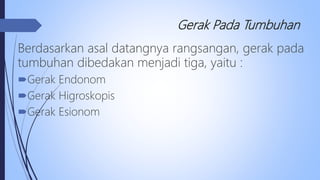 Sistem gerak pada tumbuhan | PPTX