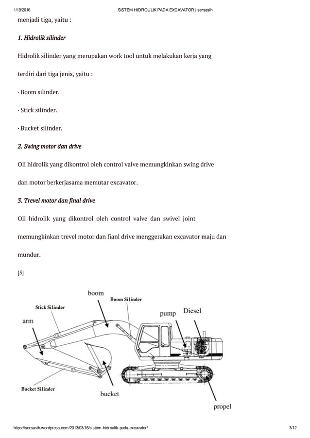 Sistem hidroulik pada excavator sersasih | PDF