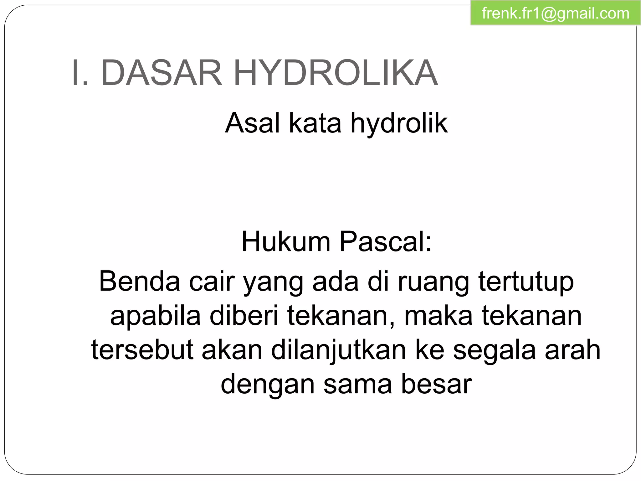 Sistem hydrolik | PPTX