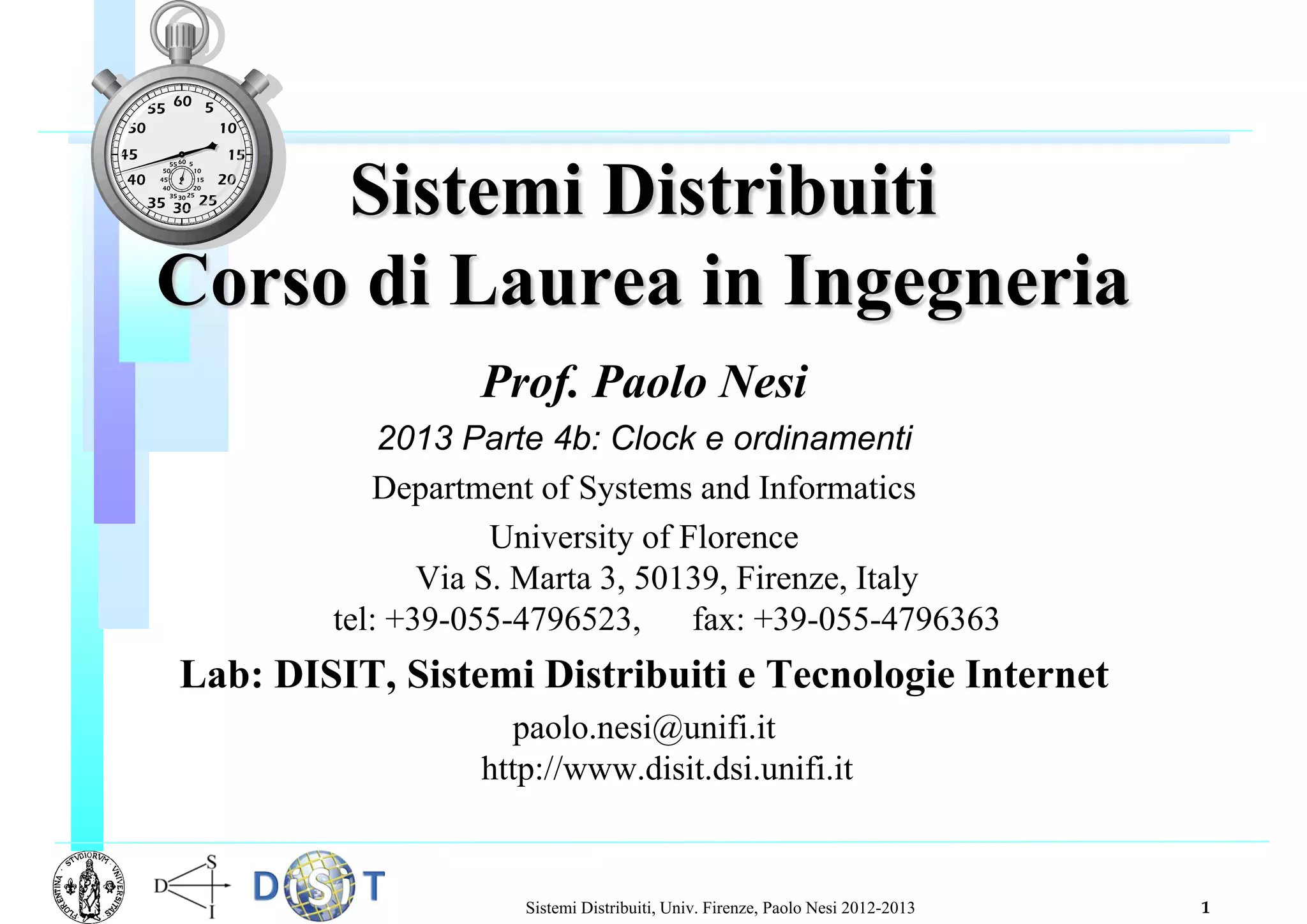 Distributed Systems Sync Time And Time Ordering Ppt