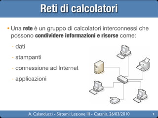 Sistemi lezione-iii-reti-di-calcolatori | PPT