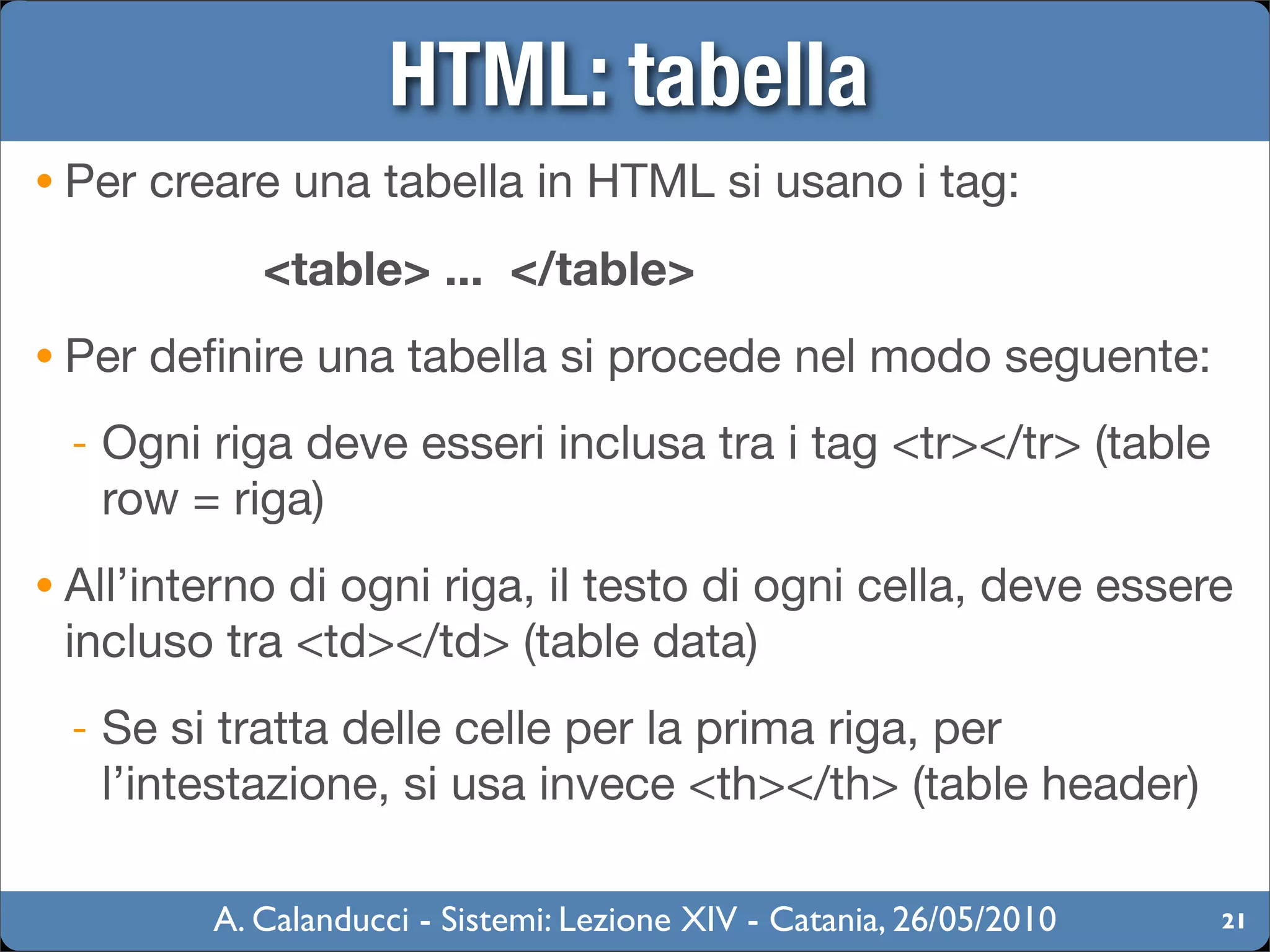 Sistemi - Lezione XIV - Introduzione a HTML | PDF