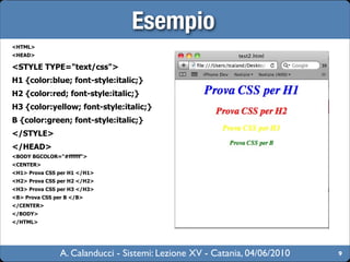 Sistemi lezione xv - cenni su css | PPT