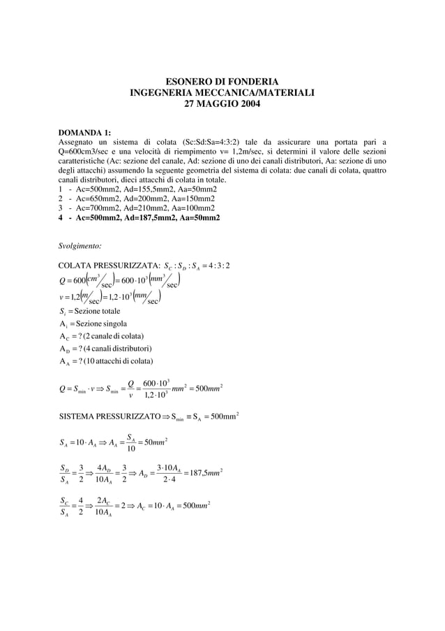 Sistemi Di Colata Le | PDF