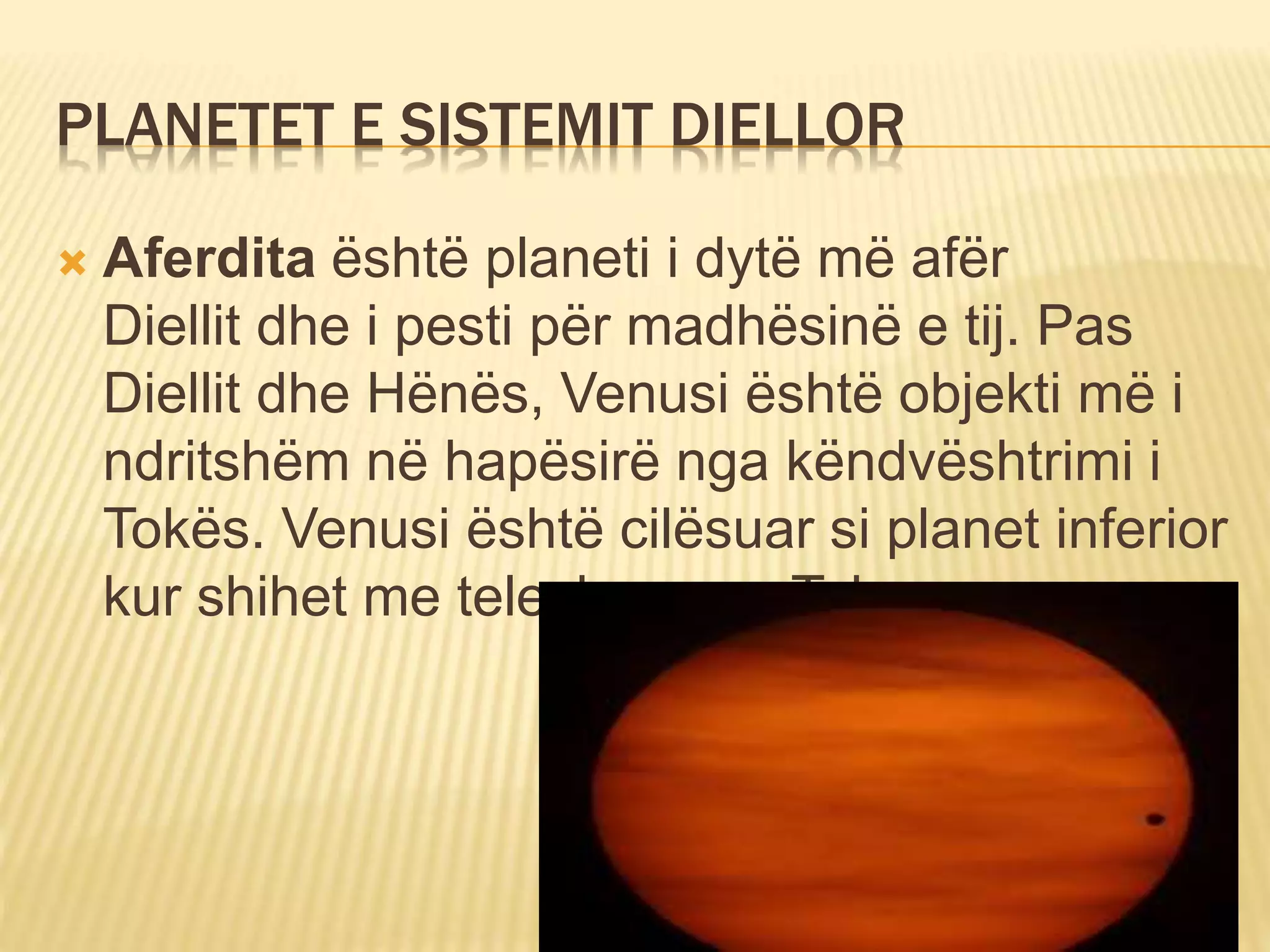 Sistemi diellor dhe elementet e tij | PPTX