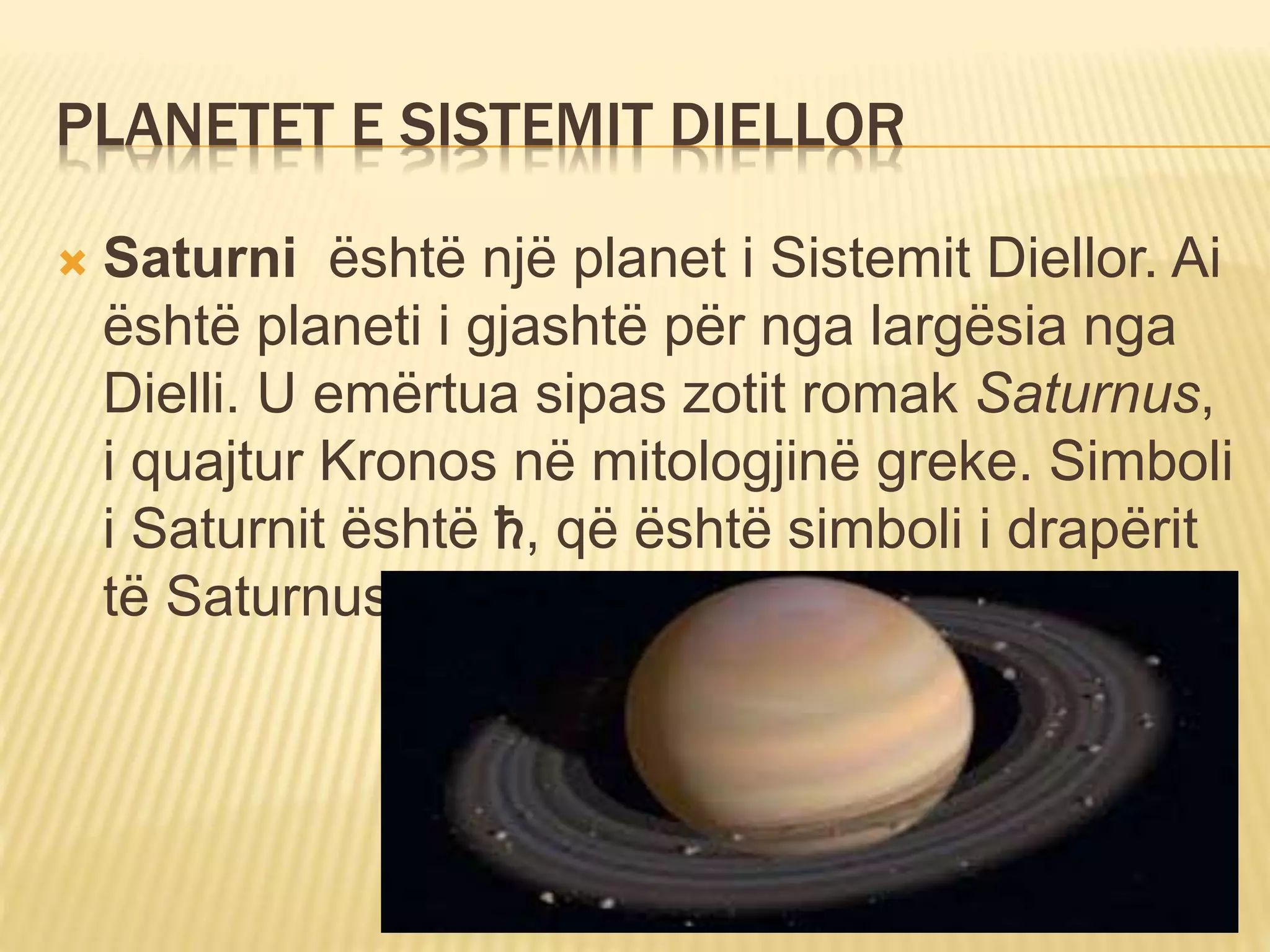 Sistemi diellor dhe elementet e tij | PPTX