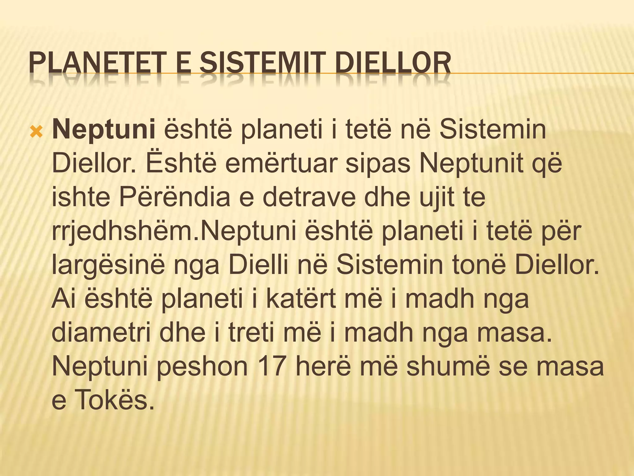 Sistemi diellor dhe elementet e tij | PPTX