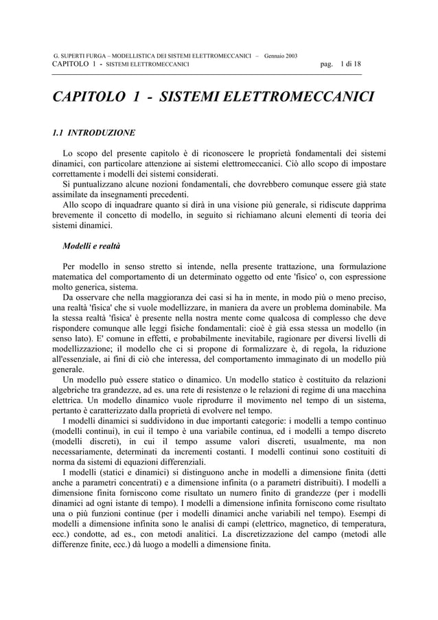 Sistemi elettromeccanici (1) | PDF