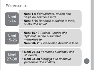 Sistemi i arsimit te larte | PPTX