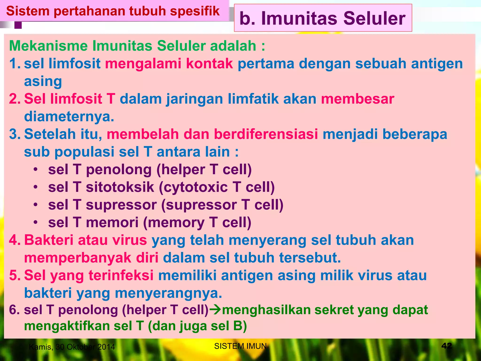 Sistem imun xi ipa 2014 | PPTX