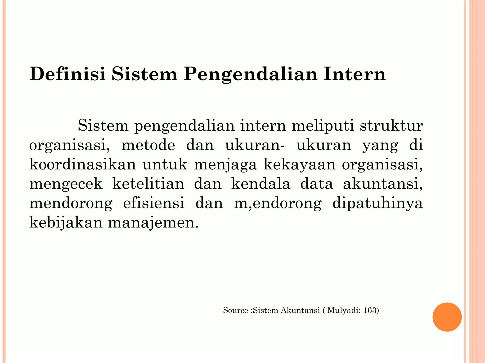 Sistem informasi akuntansi- sistem pengendalian intern | PPT
