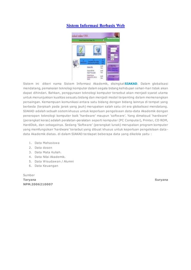 Sistem informasi berbasis web | PDF