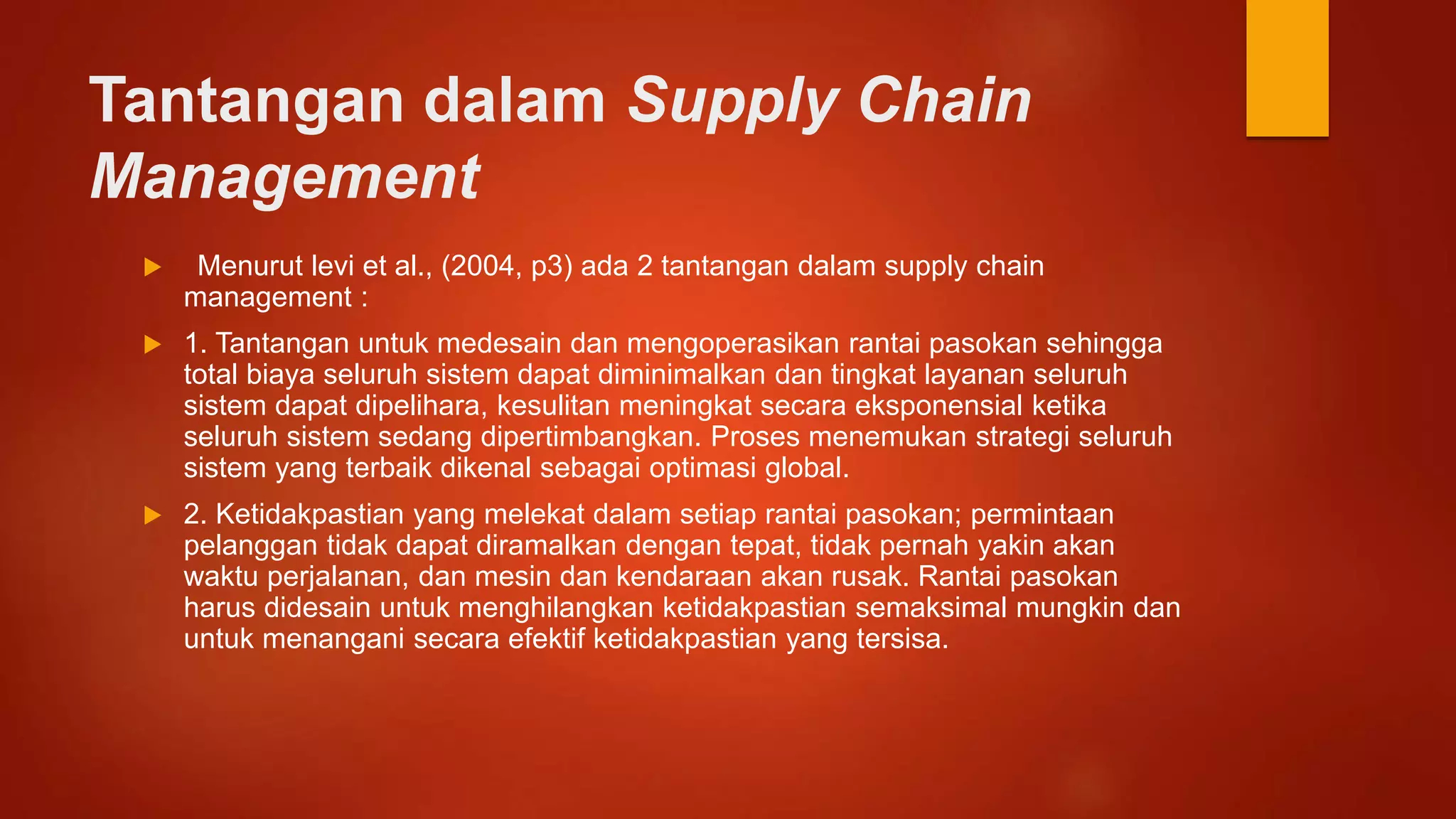 Sistem informasi dan manajemen rantai pasok | PPTX