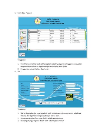 Sistem informasi data pegawai fakultas teknik | DOCX