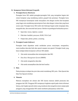 Sistem Informasi Geografi (SIG) / Geographic Information System (GIS) | PDF