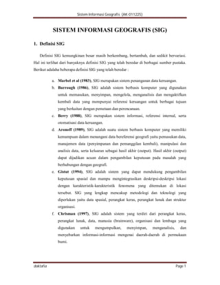 Sistem Informasi Geografis 1 | PDF