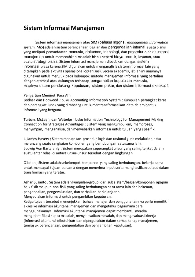 Sistem informasi manajemen | PDF