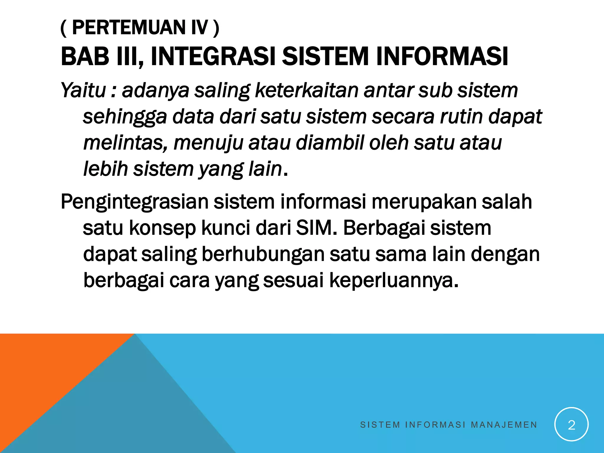 Integrasi Sistem Manajemen | PDF