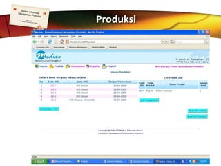 Sistem informasi manajemen produksi | PPTX