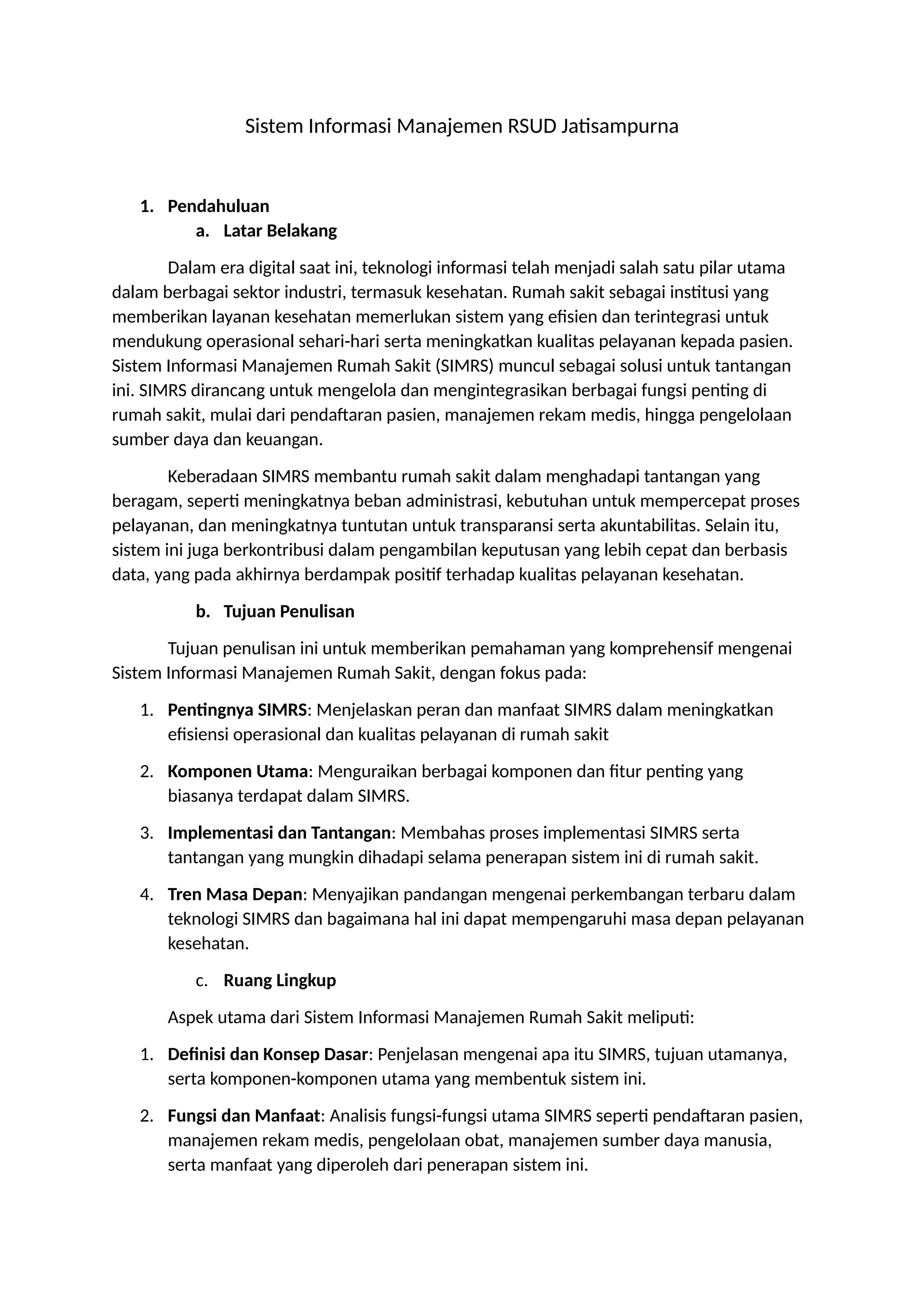 sistem informasi manajemen rumah sakit.. | PDF
