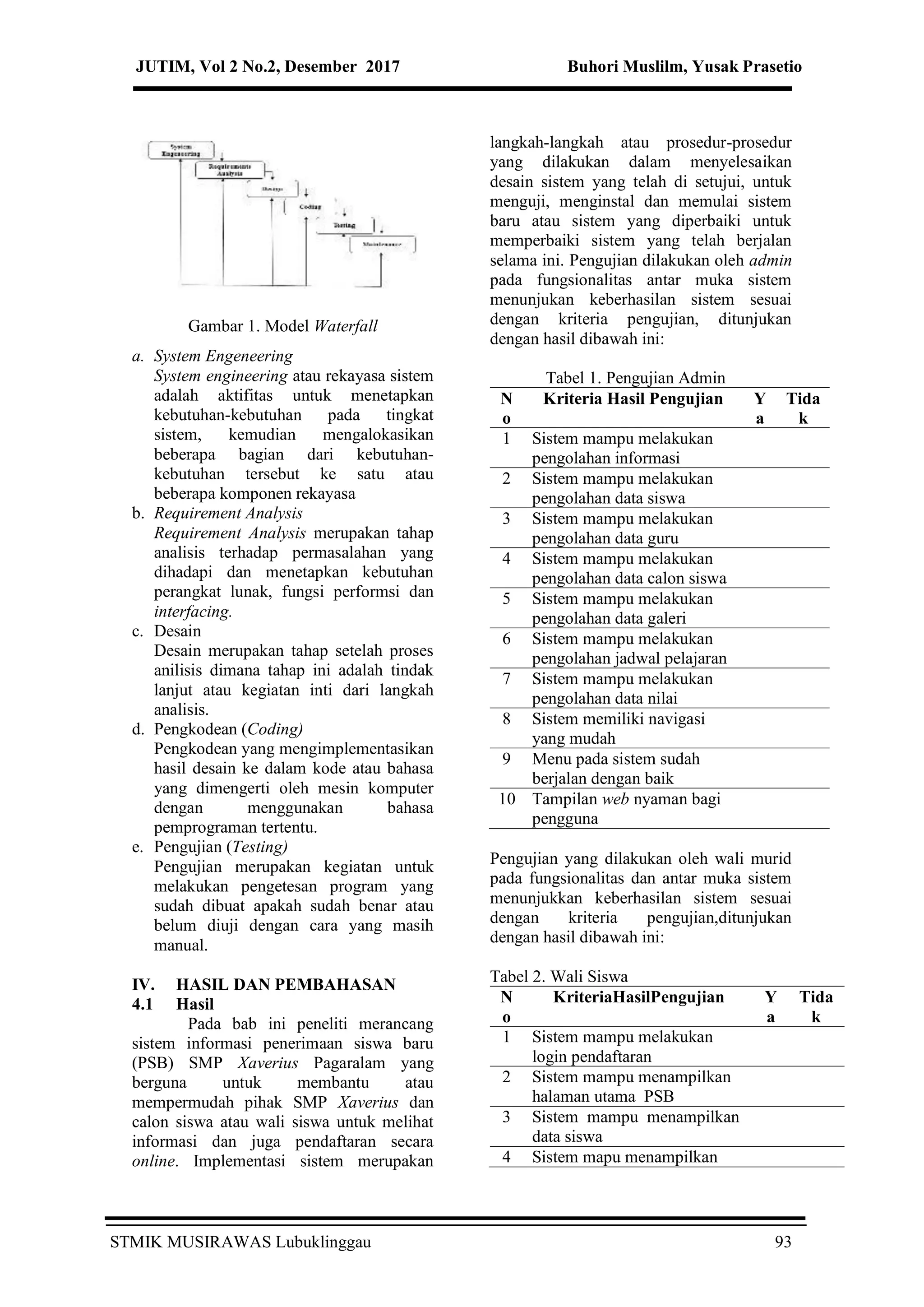 Sistem informasi penerimaan siswa baru smp xaverius pagaralam berbasis ...