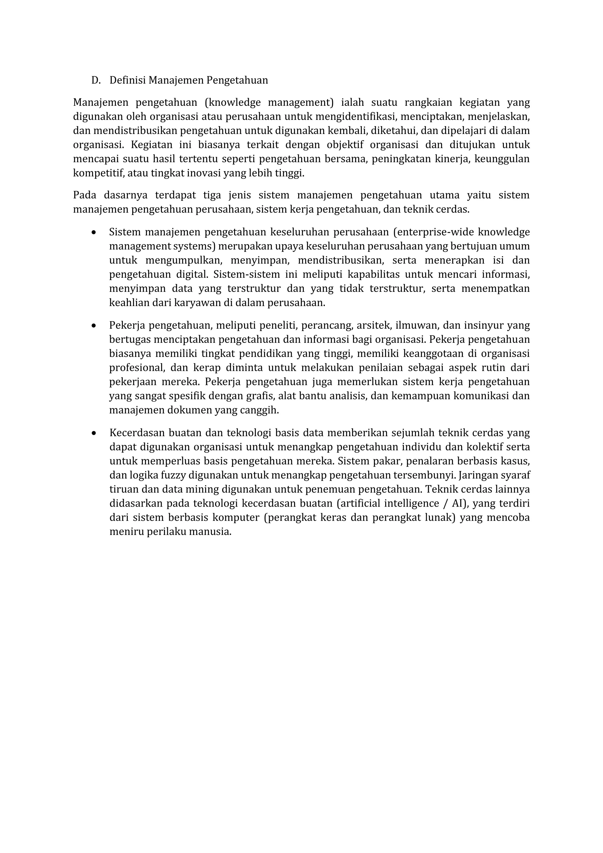 SISTEM INFORMASI PENGELOLA PENGETAHUAN DAN SUMBER DAYA PADA SEKRETARIAT ...