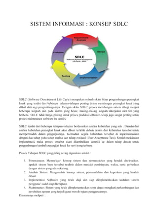 Sistem informasi sdlc | DOCX
