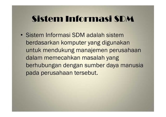 Sistem informasi sumber daya manusia | PDF