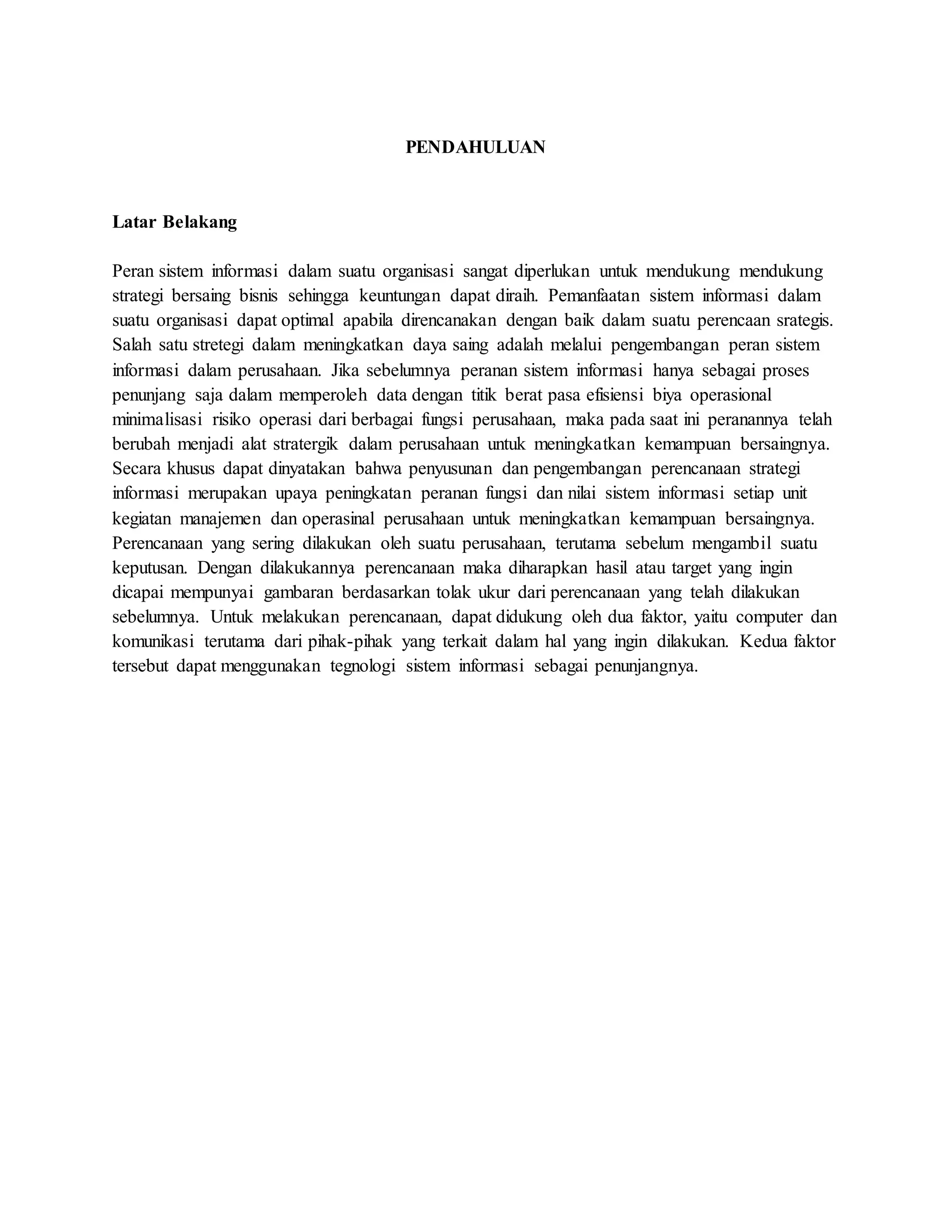 Sistem informasi untuk persaingan keunggulan | PDF