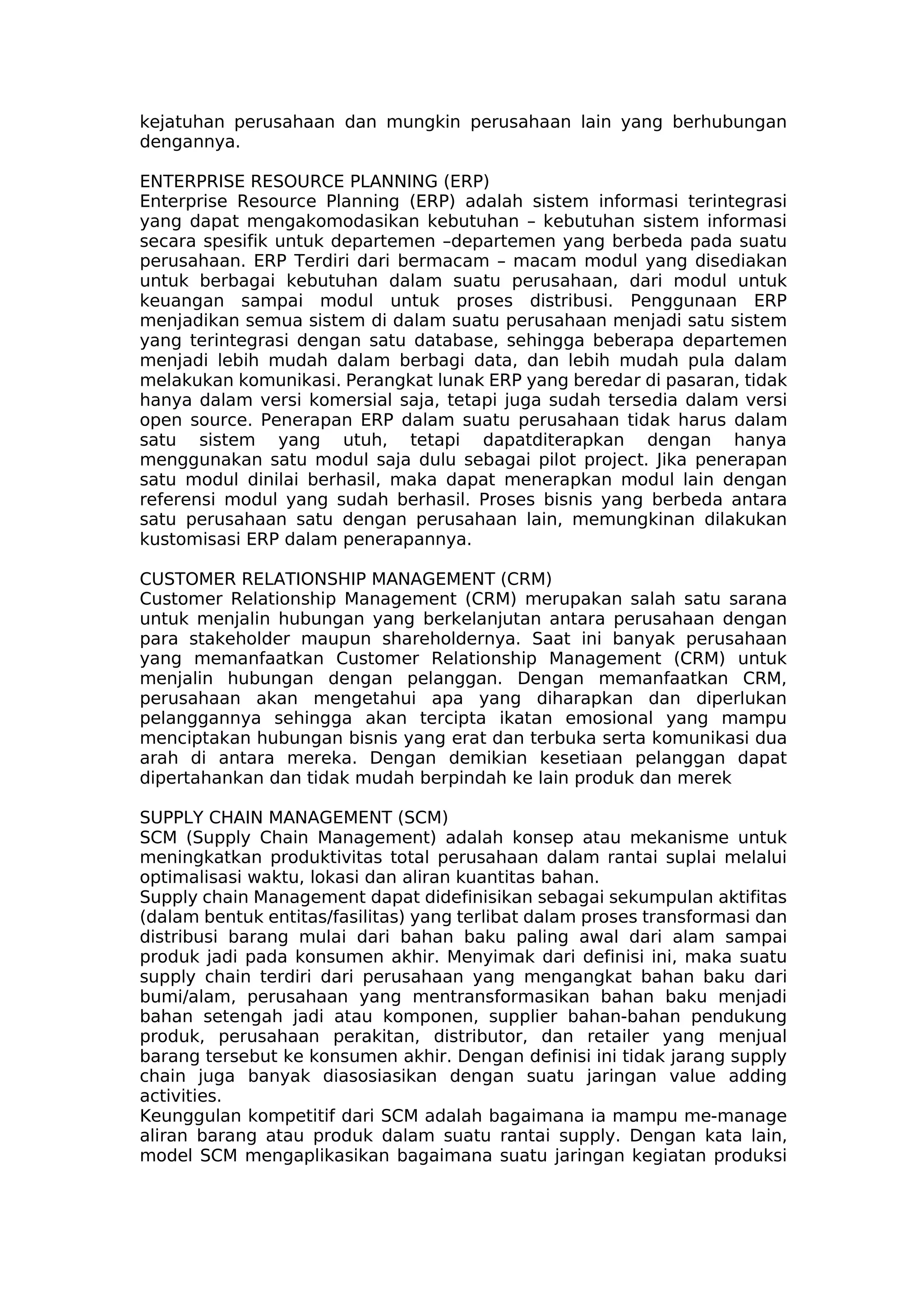 Sistem informasi yang mendukung organisasi | PDF