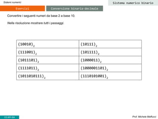 Sistemi numerici - corso di recupero classe 1 ITIS Informatica - biennio integrato - lezione 1 ...