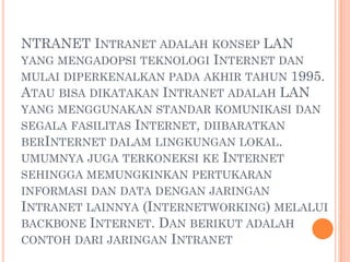 Sistem jaringan intranet &internet | PPTX