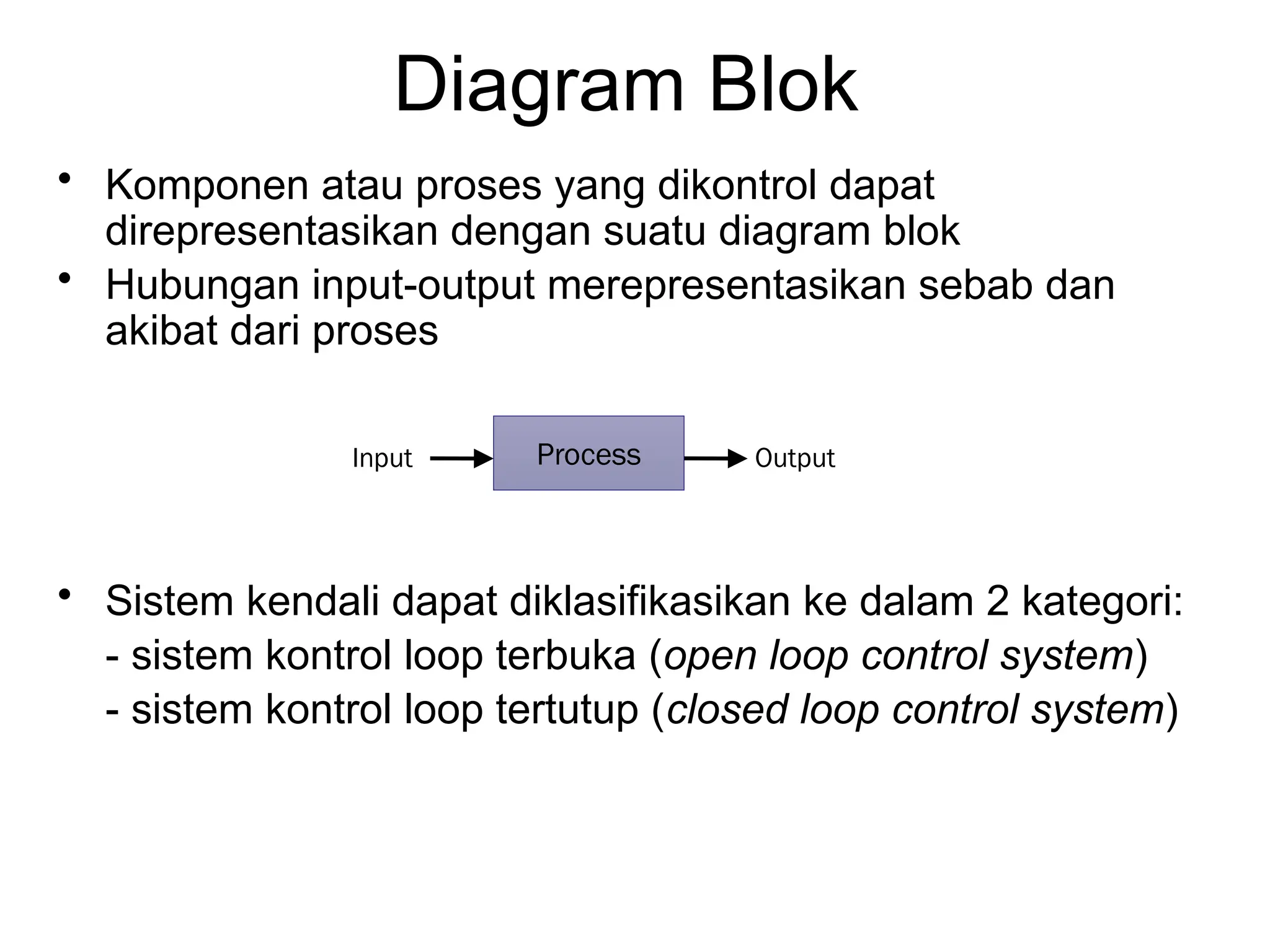 Sistem Kendali, open loop, close loop, kontrol | PPTX