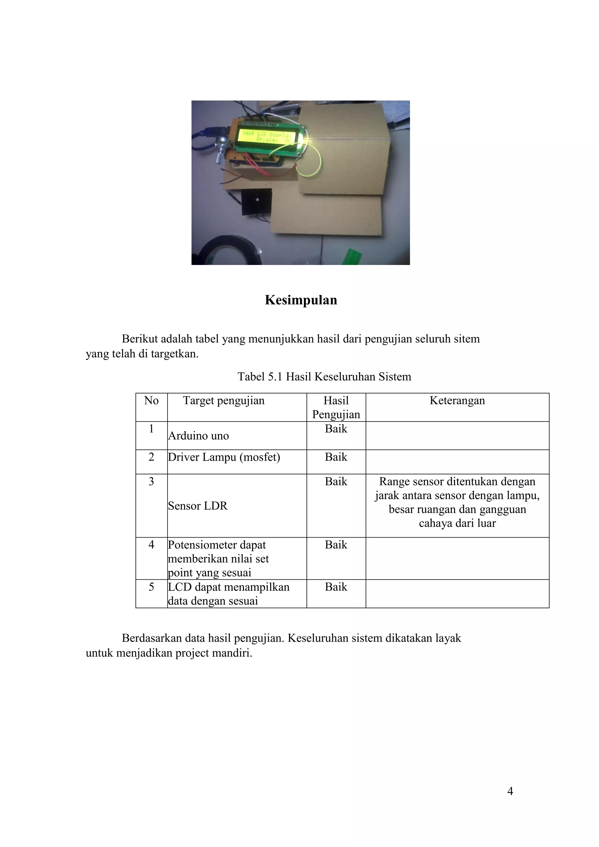 Sistem kendali pid untuk intensitas cahaya ruang berbasis arduino ...
