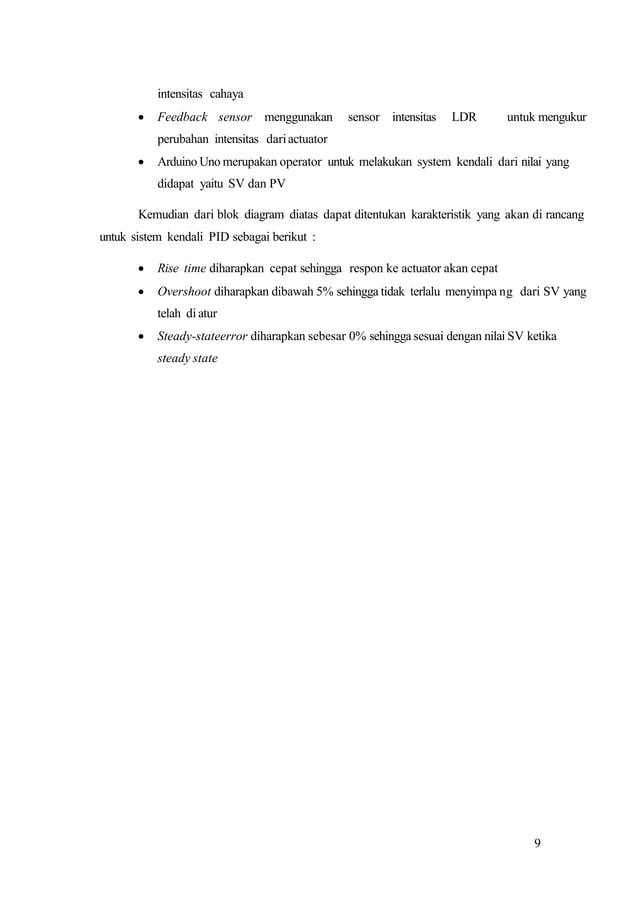 Sistem kendali pid untuk intensitas cahaya ruang berbasis arduino ...